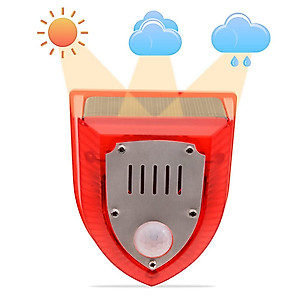 Aolyty Solar Warning Lights with 100DB Sound, 3 Working Modes Solar Power Motion Sensor Flash Strobe Light Security Wall Lamp Waterproof for Pasture, Farm, House, Yard, Barn, Home (2 Pack)
