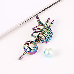 Mixed Pearl Cage Locket Pendants Set, Essential Oil Diffuser DIY Necklace Bracelet Jewelry Making Craft, Bulk Beads Aromatherapy Diffuser Charms Gifts for Women Girls (Random 30pcs Rainbow Color)