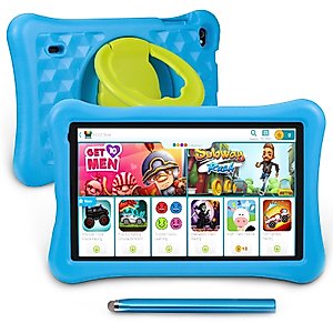 BYTENUC Kids Tablet, 10 inch Tablet for Kids, Kidoz Pre-Installed, Parental Control, 2GB RAM 32GB Storage, Bluetooth, WiFi, Dual Camera, Android Tablet for Kids with Shockproof Case and Stylus