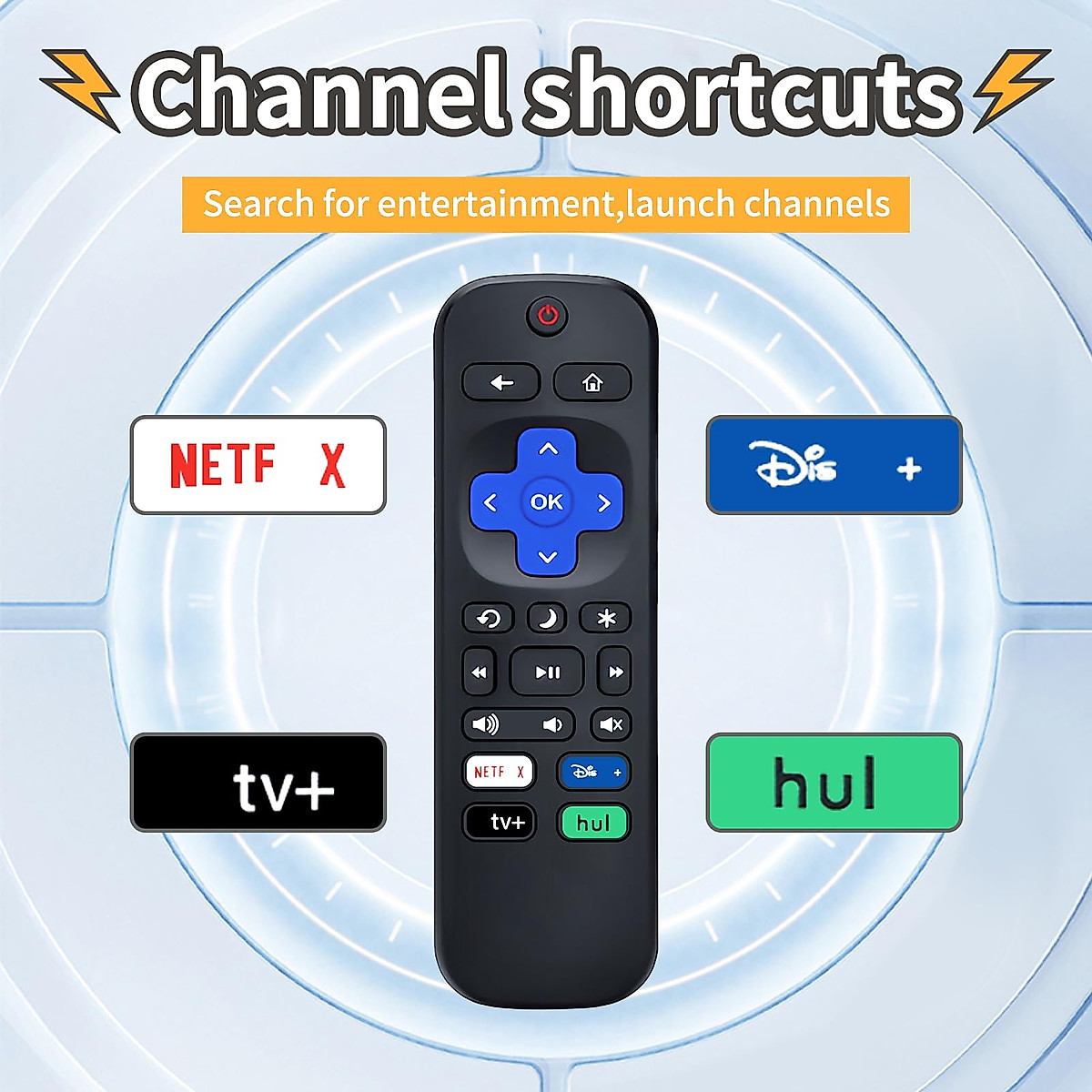 EFGWXYZZ Universal TV Remote Compatible with Roku TVs, Compatible with TCL/Hisense/Onn/Sharp/Element/Westinghouse/Philips/Insignia/Jvc/RCA Smart TVs (Pack of 2)