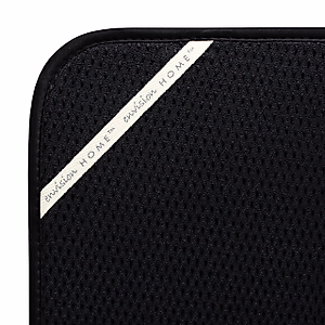 Envision Home Dish Drying Mat for Kitchen, Absorbent, Reversible Microfiber Dish Mat, 16 Inch x 18 Inch, Black
