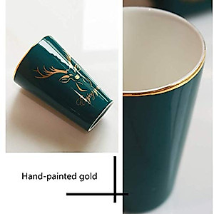 TFIIEXFL Design 5 Piece Ceramic Bathroom Accessory Set, Soap Dish, Tooth Brush Holder, Soap Dispenser, Tumbler