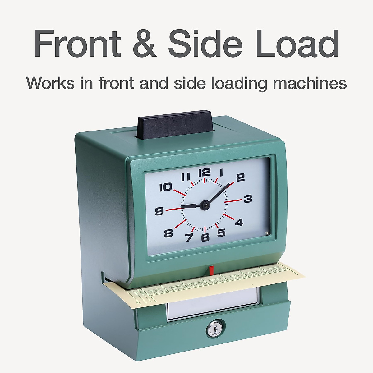 Adams Time Cards, Weekly, 2-Sided, Overtime Format, 3-3/8" x 8-1/4", Manila, Green/Red Print, 200-Count (9660-200)