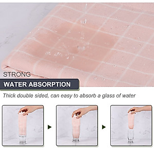 PiccoCasa 100% Cotton Terry Kitchen Dish Cloths, Highly Absorbent, Fast Drying and Machine Washable Dish Towel - Great for Household Cooking Cleaning, 6 Pack, 13 x 13 Inches Pink