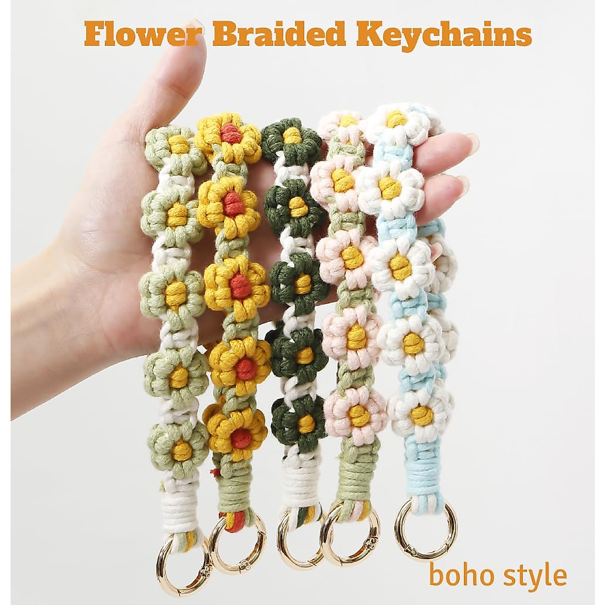 Macrame Keychain Wristlet for Women Wristlet Keychain Wrist Lanyards for Keys Cute Keychain for Car Keys Keychain Key Lanyard Pink Wristlet Keychain Aesthetic Key Chain Wristlet Lanyard Bracelet