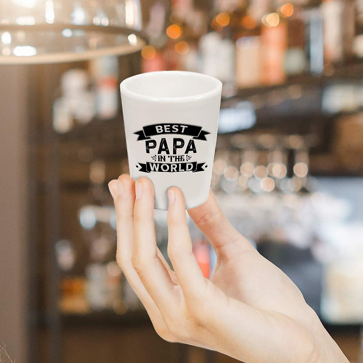 Ceramic Shot Glasses Best Papa in The World Father S Day Love Dad Bar Supplies Accessories 2 Oz
