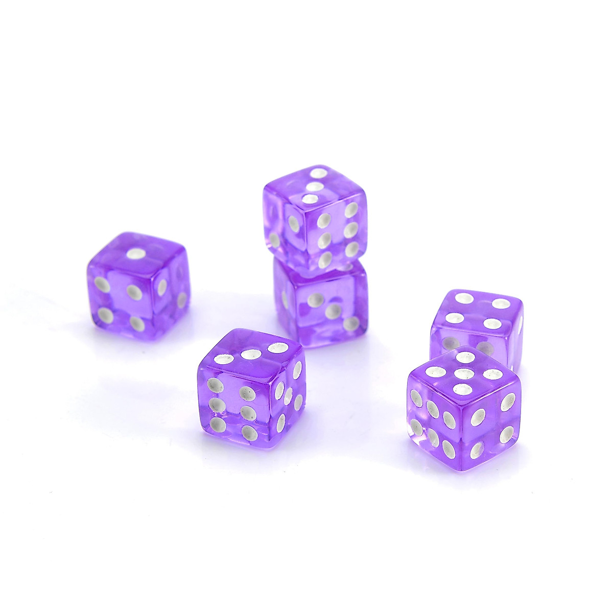 Harbor Loot Purple Dice Shaker Cup Complete with Matching Dice Set of Six Purple Translucent Dice