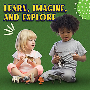 Bedwina Farm Animal Toys - Pack of 12 - Plastic Farm Animals for Kids, Realistic 3-5 Inch Ranch / Barnyard Animal Toy Figures Styles Include Sheep, Horse, Goat, Duck, Chicken, Turkey, Cow, Pig