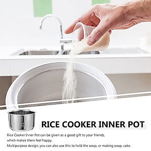 Hemoton Stainless Steel Cookware Household Rice Cooker Inner Pot Professional Rice Cooker Pot Electric Cooker Accessory Rice Cooker Stainless Steel Inner Pot