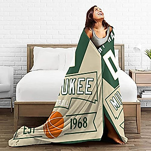 Custom Throw Blankets for Bed Personalized Basketball City Fans Gift Winter Summer Fleece Blanket Name and Number, 30"x40", 50"x60"