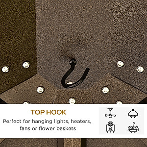 Outsunny 10' x 12' Hardtop Gazebo with Curtains and Netting, Permanent Pavilion Metal Single Roof Gazebo Canopy with Aluminum Frame and Hooks, for Garden, Patio, Backyard, Coffee Brown