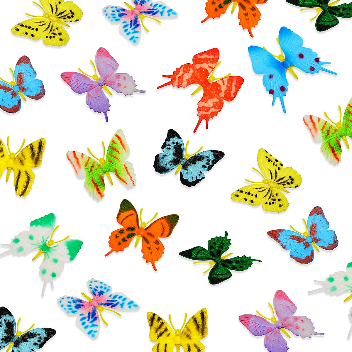Plastic Butterflies Toy Butterflies Action Figures Art Lifelike Butterfly Decoration Removable Reusable for Party Favor Wall Decor, 12 Styles(36 Pieces)