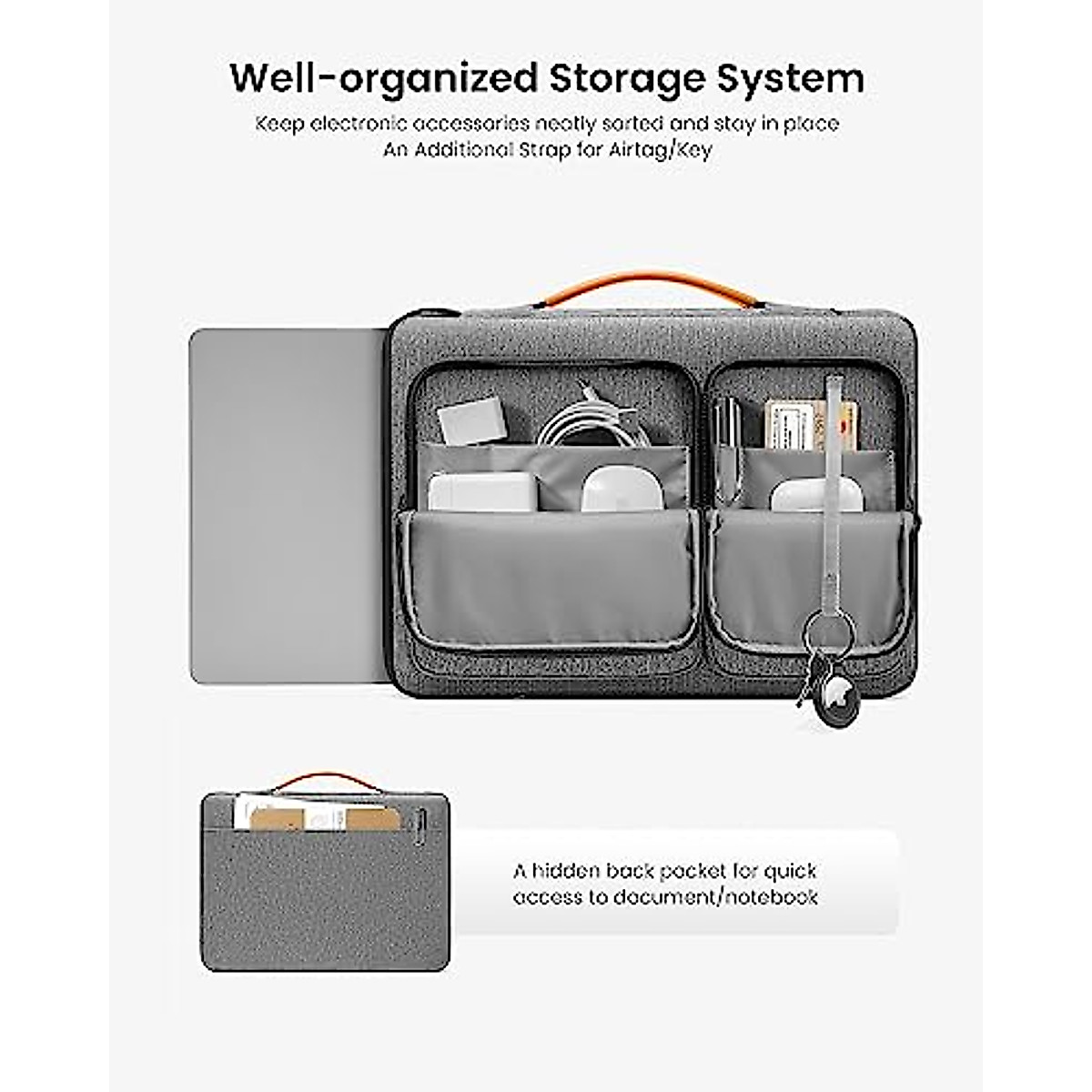 tomtoc 360 Protective Laptop Sleeve for 15-inch New MacBook Air M2 A2941 2023, 15 Inch Surface Laptop 5/4/3, Dell XPS 15 Plus, 15-inch MacBook Pro (A1990 A1707), Water-Resistant Accessory Bag Case