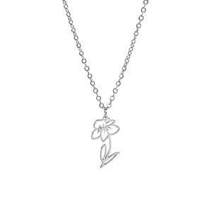 kkjoy Birth Month Flower Necklace Stainless Steel 12 Month Birthday Flower Pendant Necklace Best Friend Necklace Jewellery Gifts for Women