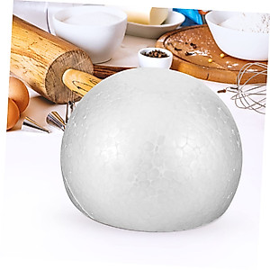 FUNOMOCYA Spherical Cake Mold polystyrene Cake Dummy Cake Rounds Half Ball Cake Dummy Blocks Wedding Ceremony Decorations Multi-Function Cake Model to Rotate White Foam Flat Party Supplies