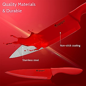 Mogaguo 7 Piece Professional kitchen knife Set Dishwasher Safe, Sharp Knife Set for Cutting Meat, Knives Set for Kitchen Cooking