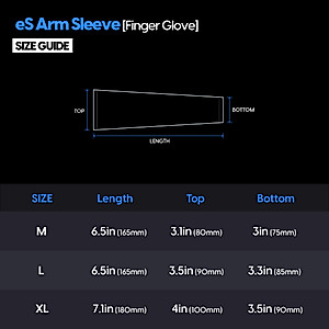 PULSAR eS Gaming Arm Sleeve for Esports Gaming Compression Sleeve, Finger Glove Large Black