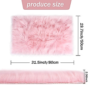 MAQIHAN Faux Fur Rug - Faux Sheepskin Rug, Area Rug Soft Fluffy Rug 20 x 32 Inch,for Bedroom, Living Room, Nursery, Dorm, Playroom,Indoor Decor, Fur Rug Rectangular