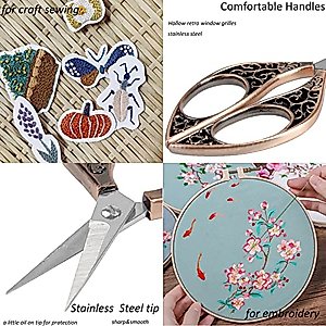 BIHRTC 4.4inch Sewing Crafting Scissors Small Sharp Pointed Tip Stainless Steel Scissors Little Scissors for Embroidery Cross Stitch Threading Needlework DIY Art Tool Handcraft Scissors