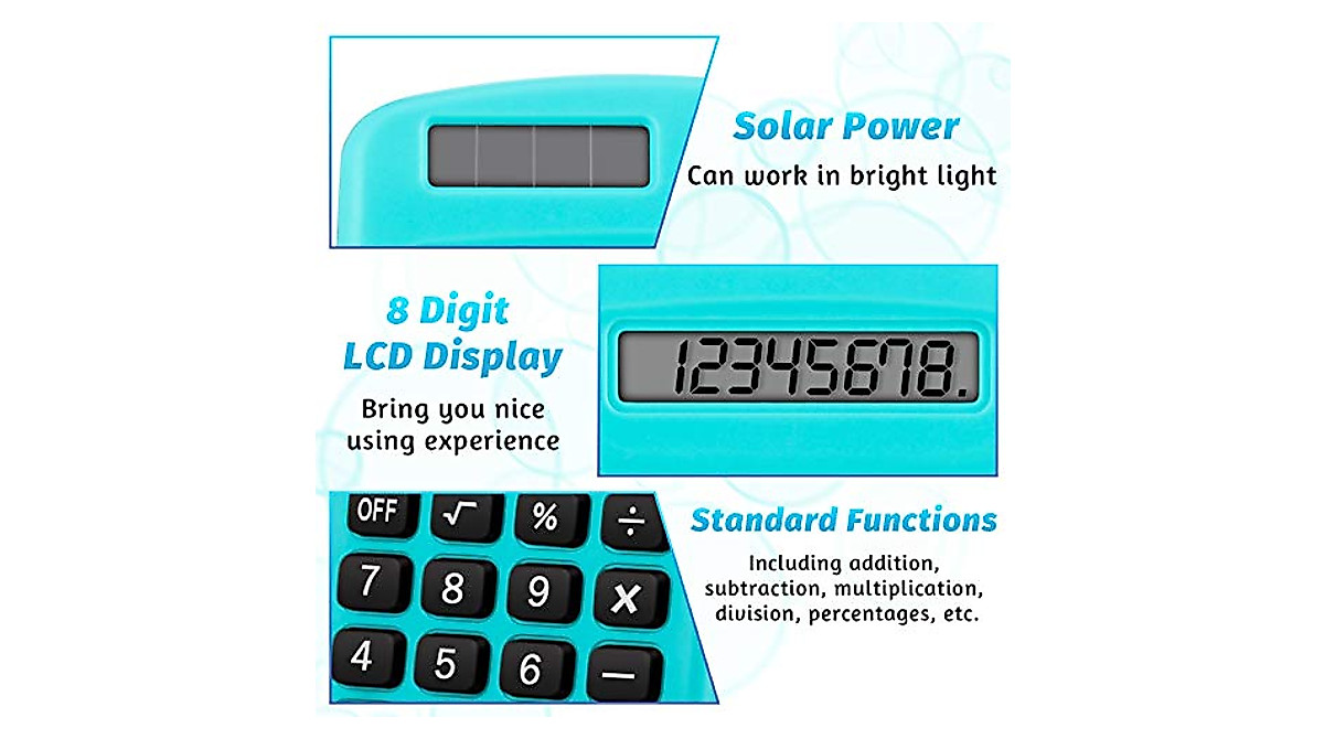Mini Pocket Calculator with 8-Digit LCD Display for Home & School