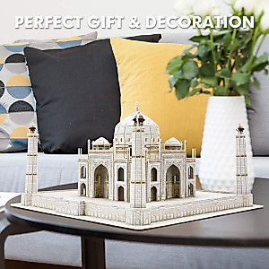 CubicFun National Geographic 3D Puzzle for Adults Kids Taj Mahal India Architecture 3D Jigsaw Building Model Kit with Booklet Gifts for Woman Men, 87 Pieces
