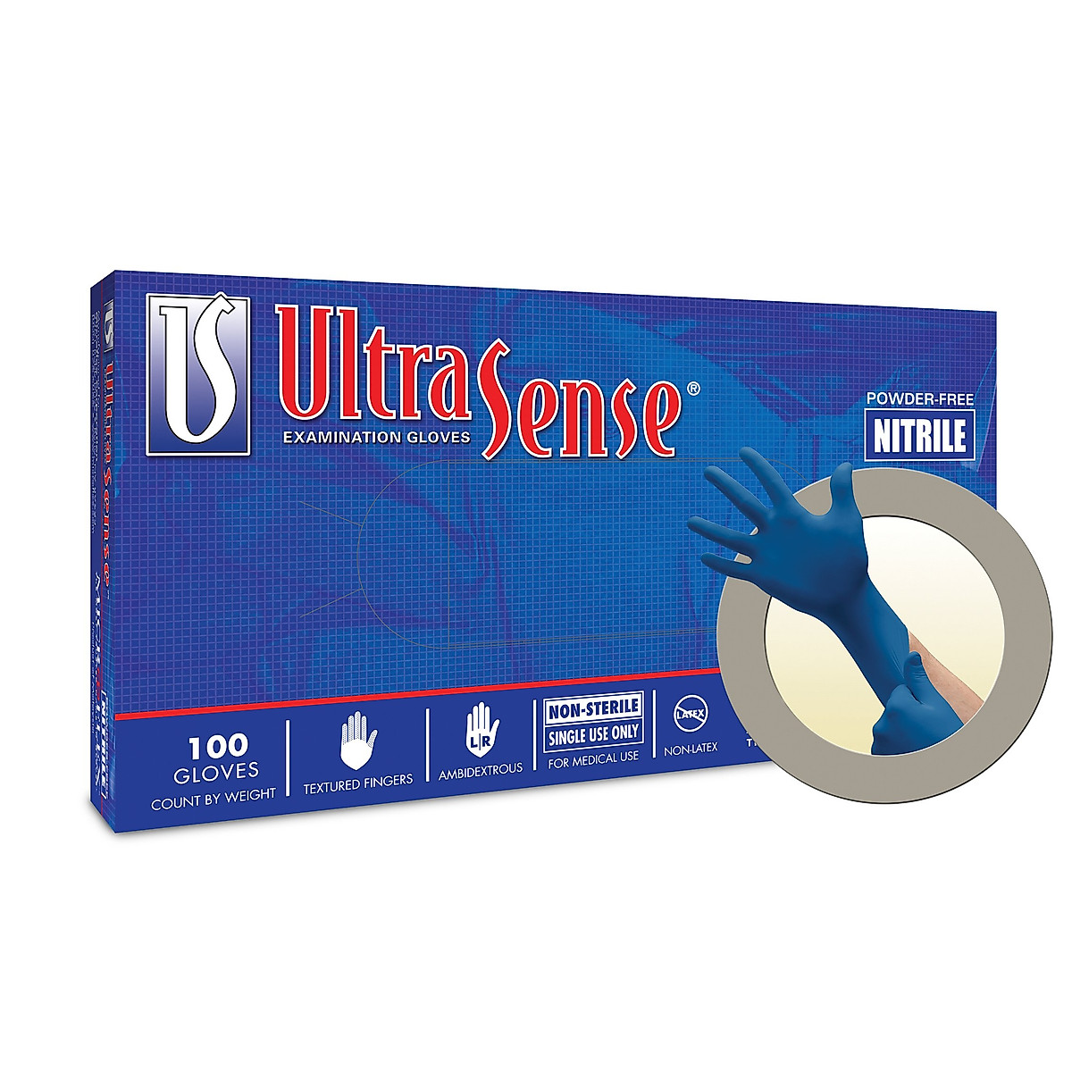 Microflex US-220-L UltraSense Nitrile Exam Glove, Large