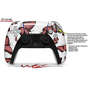 WraptorSkinz Skin Wrap compatible with Sony PS5 DualSense Controller Butterflies Pink (CONTROLLER NOT INCLUDED)