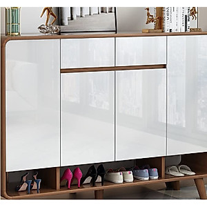 LDCHNH Multilayer Display Shoerack Wood Assembly Narrow Bedroom Shoe Rack Entryway Stackable