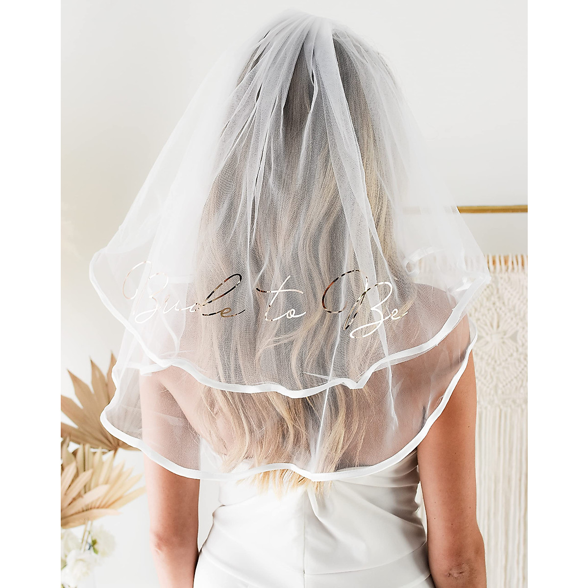 ModParty Bride to Be Veil Women’s Tulle Short Bachelorette Party Wedding Veil With Comb