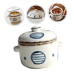 HOMSFOU Ceramic Bird's Nest Stew Pot Glass Onion Glass Trifle Bowl Braiser Pan with Lid Braising Pan with Lid Ceramic Soup Bowls Fruit Salad Bowl Ceramics Daily Use Steam Bowl Enamel Dish