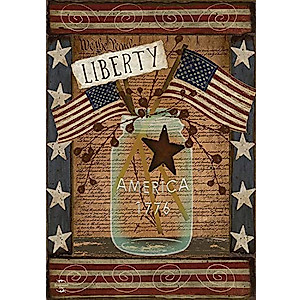 Liberty Primitive Patriotic Garden Flag Declaration of Independence 4th of July