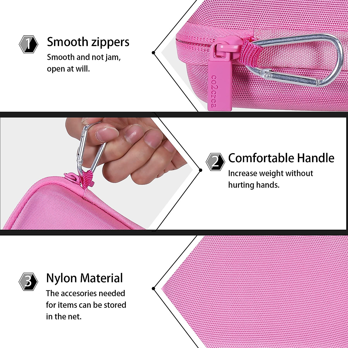 co2CREA Hard Case Compatible with CAMKORY/Lecran/KODAK PIXPRO/VAHOIALD/AiTechny Digital Camera Video Camera, Pink