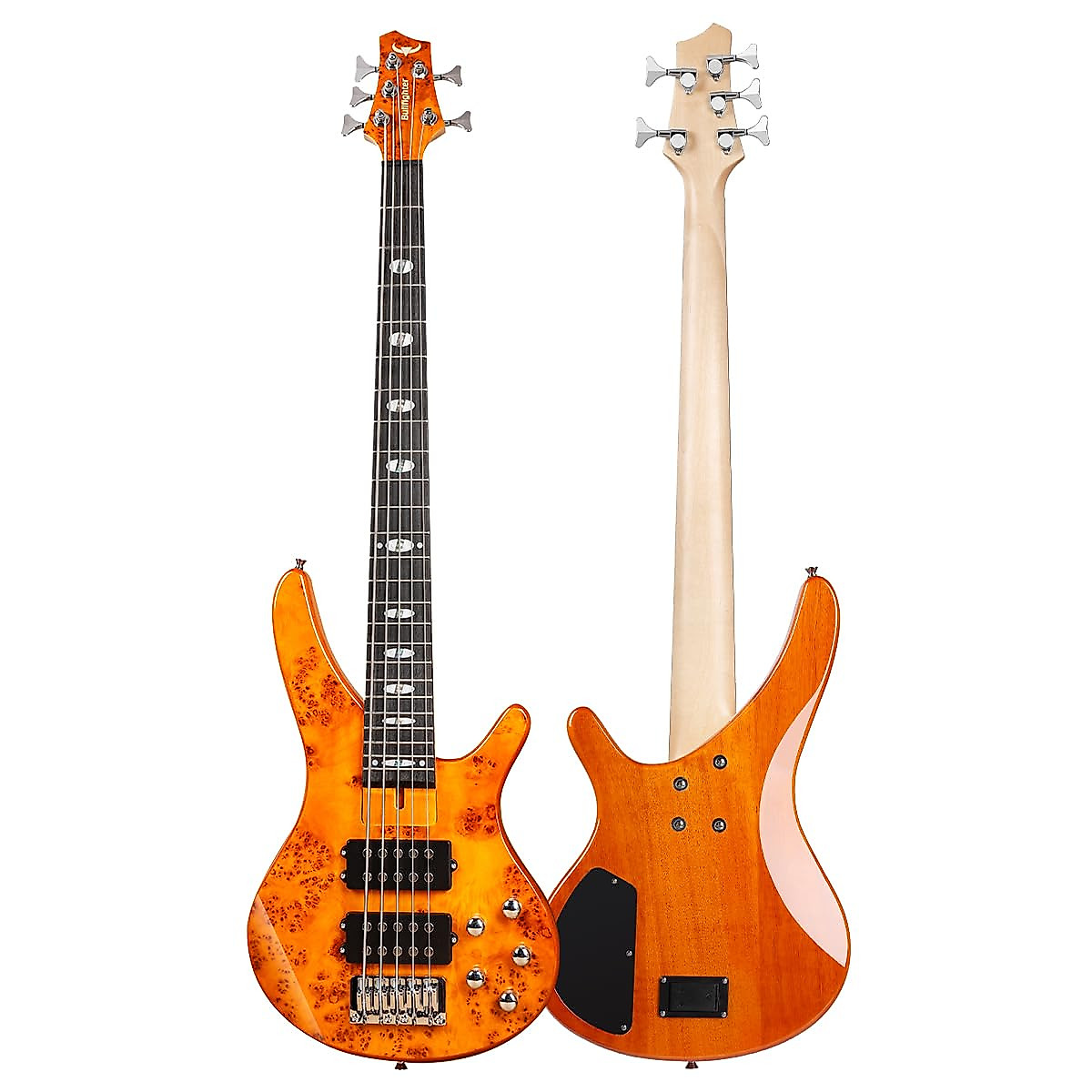 Electric Bass Guitar 5 Strings Full Size Bass Beginner Kit for Starter with Gig Bag, Guitar Strap, and Guitar Cable (yellow)