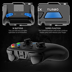 EasySMX Bluetooth Game Controller for Switch/PC/iPhone/Android,Switch Pro Controllers with Phone Clip,Wireless Remote Gamepad with Led Light/Programmable/Motion Control/Vibration/Turbo/Wakeup