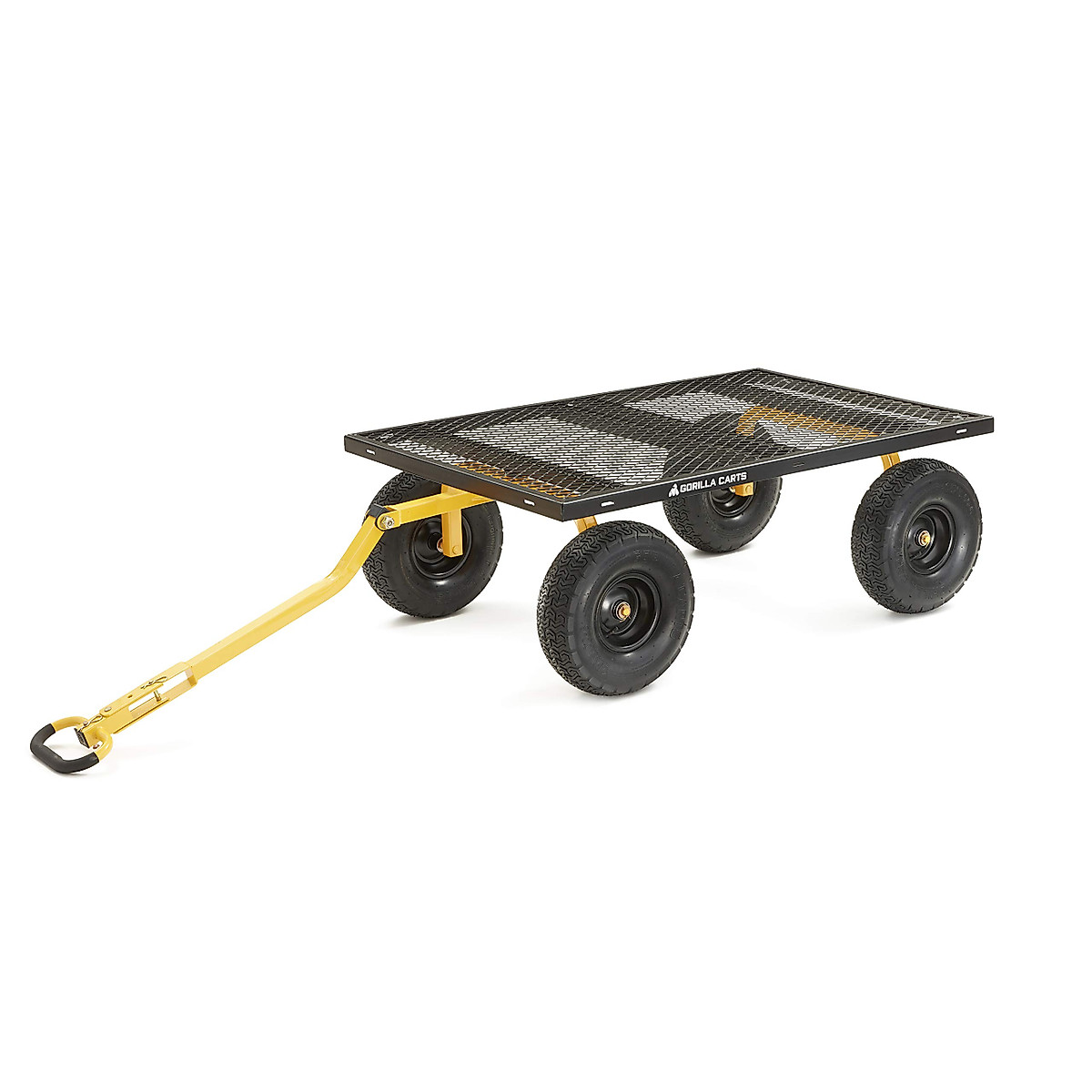 Gorilla Carts GOR1400-COM Heavy-Duty Steel Utility Cart with Removable Sides and 15" Tires, 1400-lbs. Capacity, Black & TR Industrial Forestry Safety Helmet and Hearing Protection System, Yellow