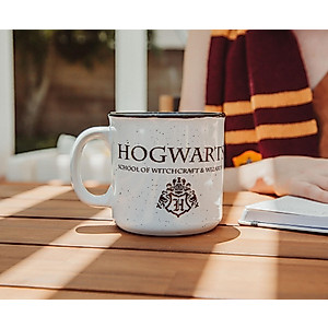 Silver Buffalo Harry Potter Hogwarts Crest Camper Ceramic Mug, 20 Ounces
