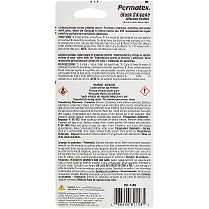 Permatex 81158 Black Silicone Adhesive Sealant, 3 oz. Tube, Pack of 1