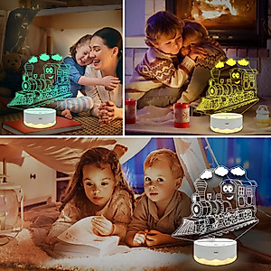 Kids Water Bottle Train Theme + Train Night Light