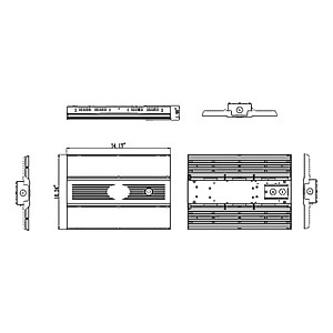 RAB Lighting RAB RBAY17S LED Linear High Bay, 80/100/130W, 35/40/50K, Compact Design, Adjustable Power and Color Temperature, 120-277V, Includes Chain and V-Hook for Mount, White