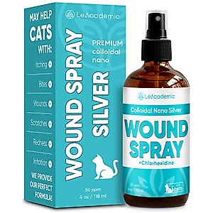 LeAcademic Cat Wound Spray | Wound Spray for Cats | Cat Wound Care Spray | Chlorhexidine for Cats | Wound Care Spray | Pet Wound Care for Cats | 4 Oz