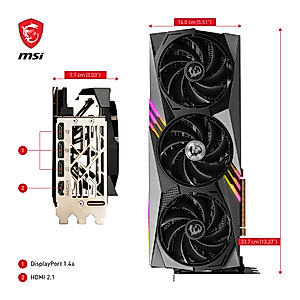 MSI GeForce RTX 4090 Gaming X Trio 24G Gaming Graphics Card - 24GB GDDR6X, 2595 MHz, PCI Express Gen 4, 384-bit, 3X DP v 1.4a, HDMI 2.1a (Supports 4K & 8K HDR)
