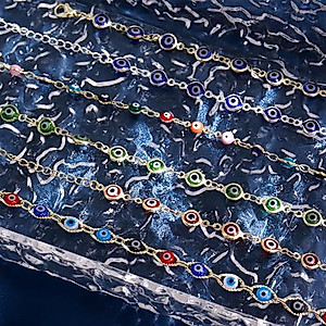 Evil Eye Bracelets Blue Eye Bracelet Evil Eye Jewelry Ojo Hamsa Bracelet Dainty Gold Bracelets for Women Trendy