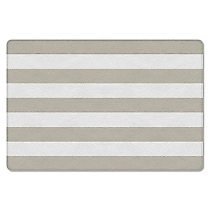 Beige Geometric Stripe Farm House Antifatigue Kitchen Bath Door Mat Cushioned Runner Rug,Washable Welcome Floor Sink Mat,Rustic Contemporary Waterproof Non-Slip Comfort Standing Doormat,18"x47"