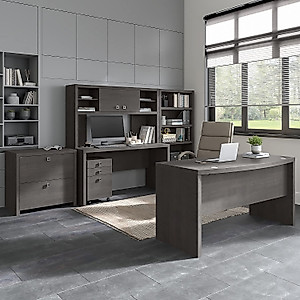 Bush Business Furniture Echo 2 Drawer Lateral File Cabinet, Charcoal Maple