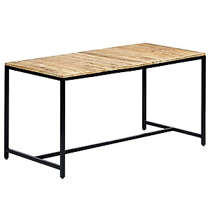 YPWRENH Decorative Tables bar Table Dining Table 55.1 "x27.6 x29.5 Solid Rough Mango Wood for Dining Room, Kitchen or Living Room
