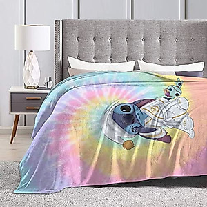 Stitch Blanket Stitch Gifts for Girls Stitch Throw Blanket for Kids Women Adults Cartoon Flannel Fleece Blankets for Couch Bed Sofa 40"x50"