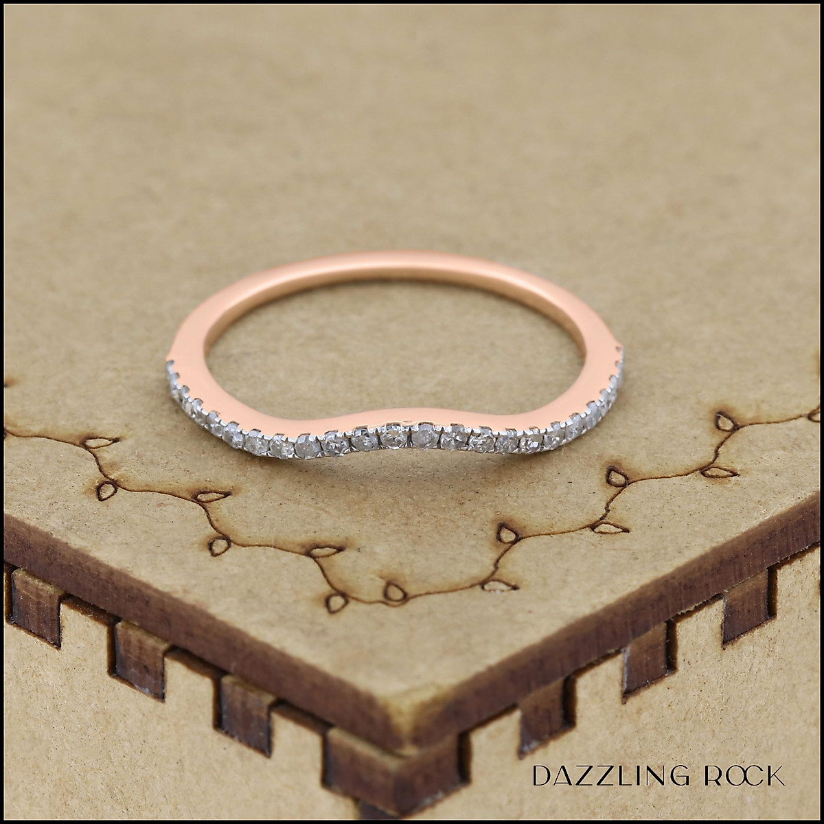 Dazzlingrock Collection 0.15 Carat (Cttw) Round White Diamond Contour Wedding Ring Enhancer Guard for Women in 10K White Gold Size 7.5