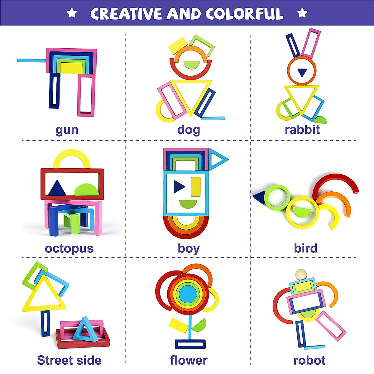 TOY Life Wooden Rainbow Stacking Toy, 27 Pcs Stacking Toy Wooden Rainbow Stacker Baby Toys 6 to 12 Months Montessori Rainbow Stacking Game Baby Toys 12-18 Months Nesting Blocks Puzzle Educational Toys