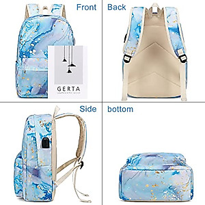 Natayoo Teen Girls School Backpack Kids Bookbag Set with Lunch Box Pencil Case Travel Laptop Backpack Casual Daypacks