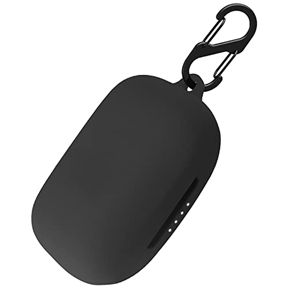 Geiomoo Silicone Case Compatible with Skullcandy Push Active, Protective Cover with Carabiner (Black)